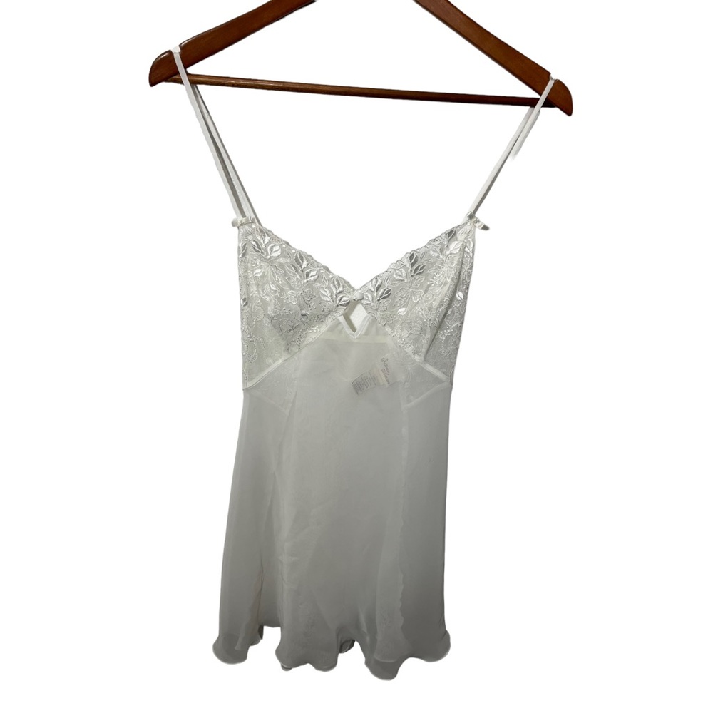 Intimo Amore White Lace Sheer Chemise Lingerie Top Si… - Gem